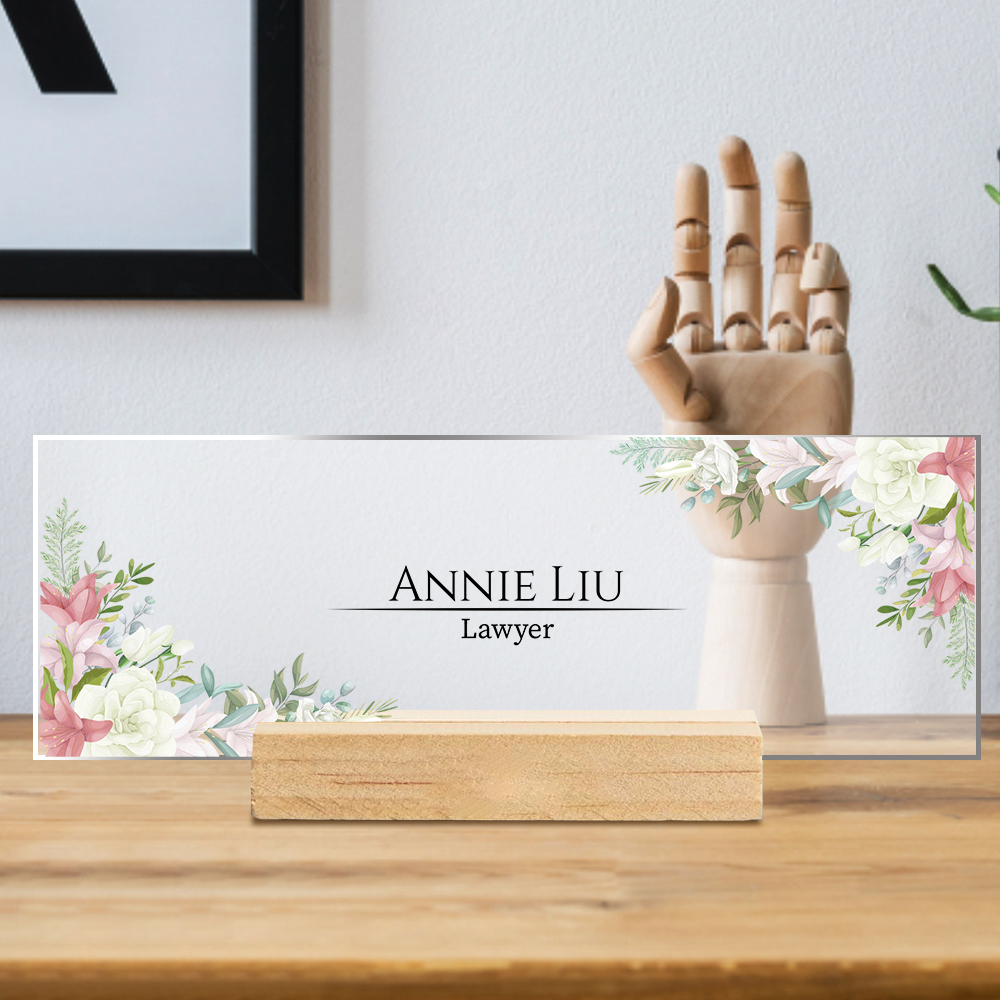 Personalized Acrylic Name Plate Office Desk Sign Position Plaque ...