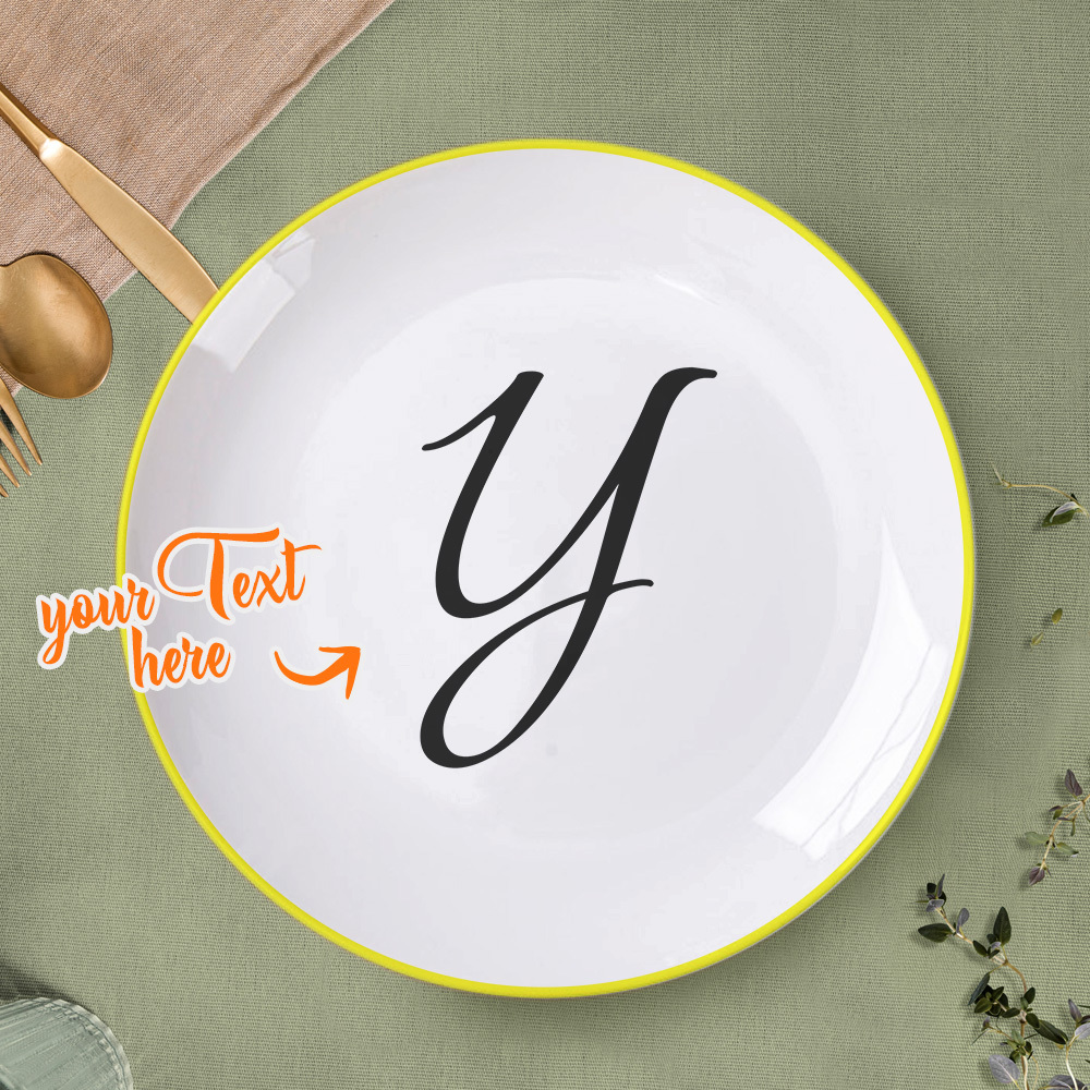 Personalized Letter Initial Ceramic Dinner Plate Tableware - MadeMine ...