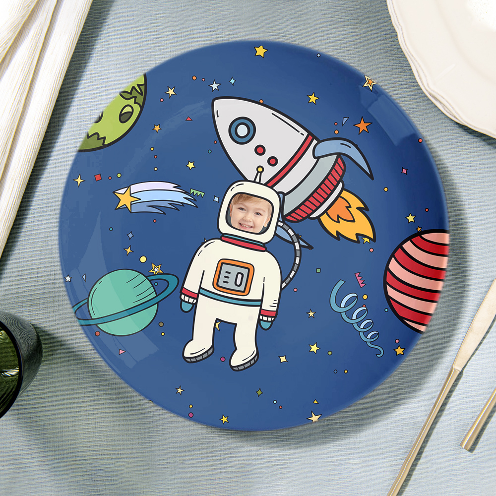 Universe Planet Plates Custom Face Astronaut Dinner Plates For Kids ...