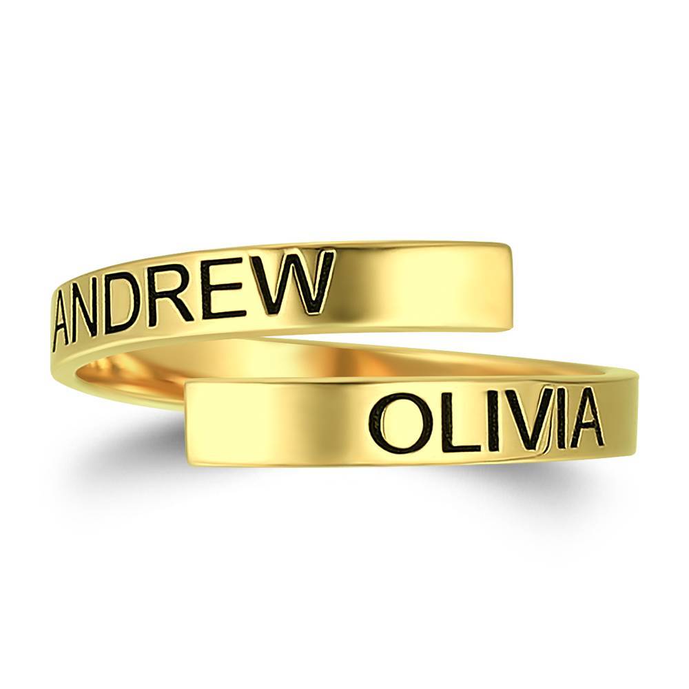 Custom Engraved Two Names Ring Copper - MadeMine Custom Drop Shipping