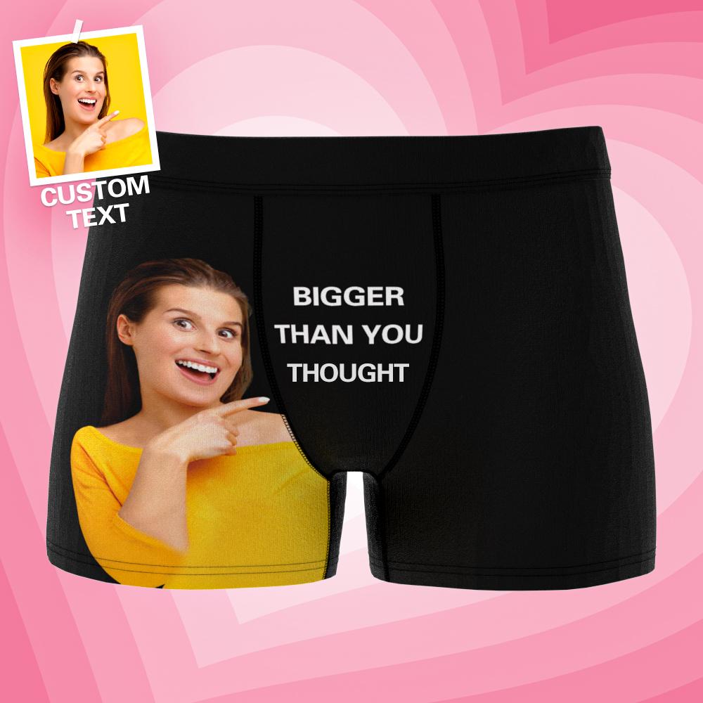 Custom Photo Boxer Shorts Personalized Text Underwear - 3 Colors ...