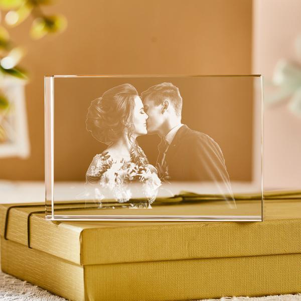 2D 3D Laser Engraved Crystal Cube Custom Photo Block - MadeMine Custom ...