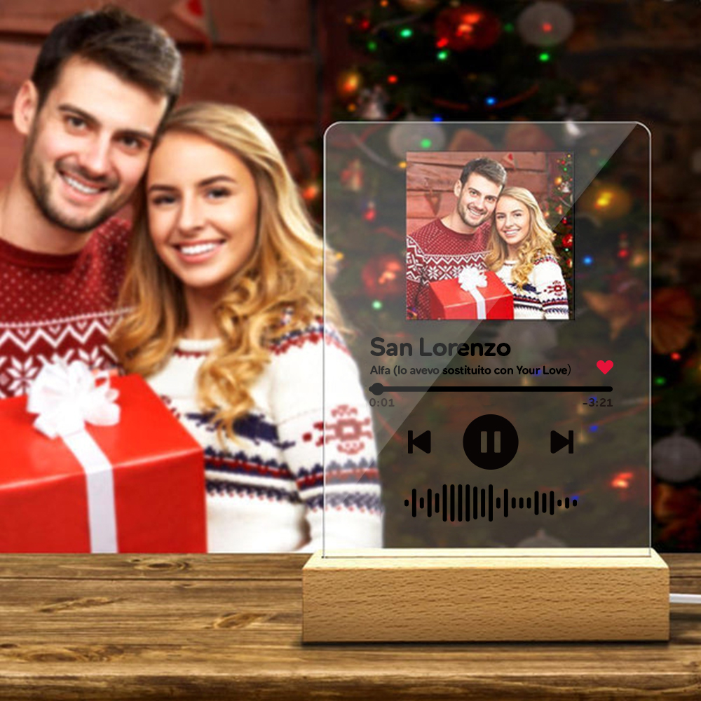 Custom Scannable Code Acrylic Music Song Plaque Night Light - MadeMine ...