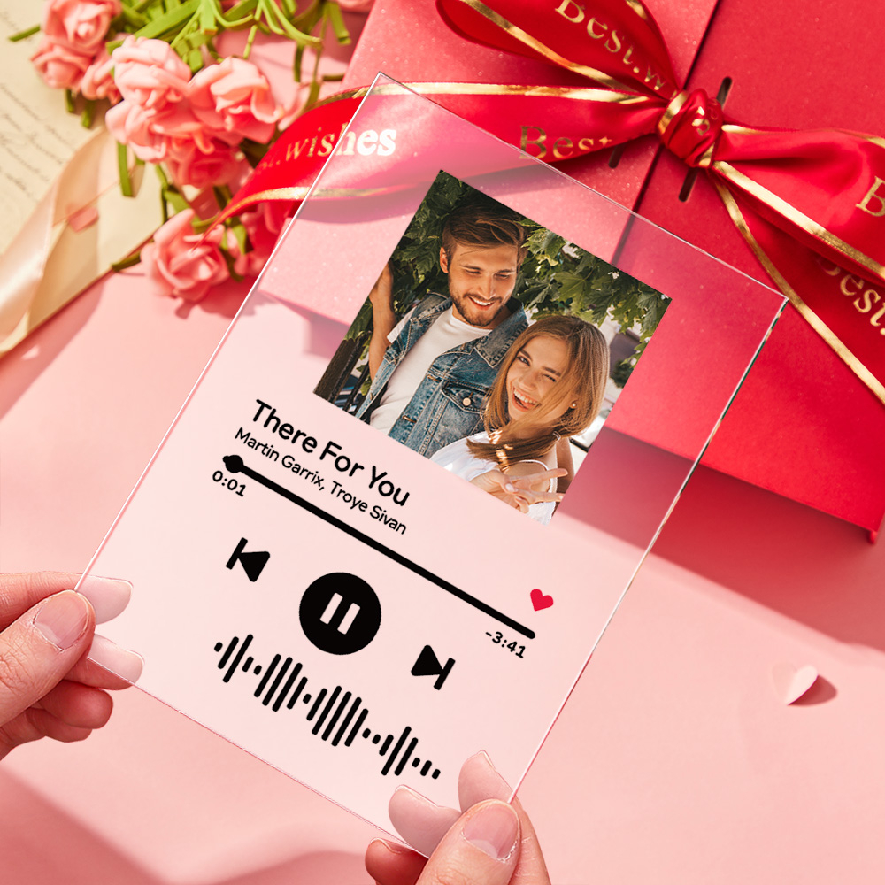 Custom Music Album Cover Glass Art Acrylic Scannable Song Code Plaque ...