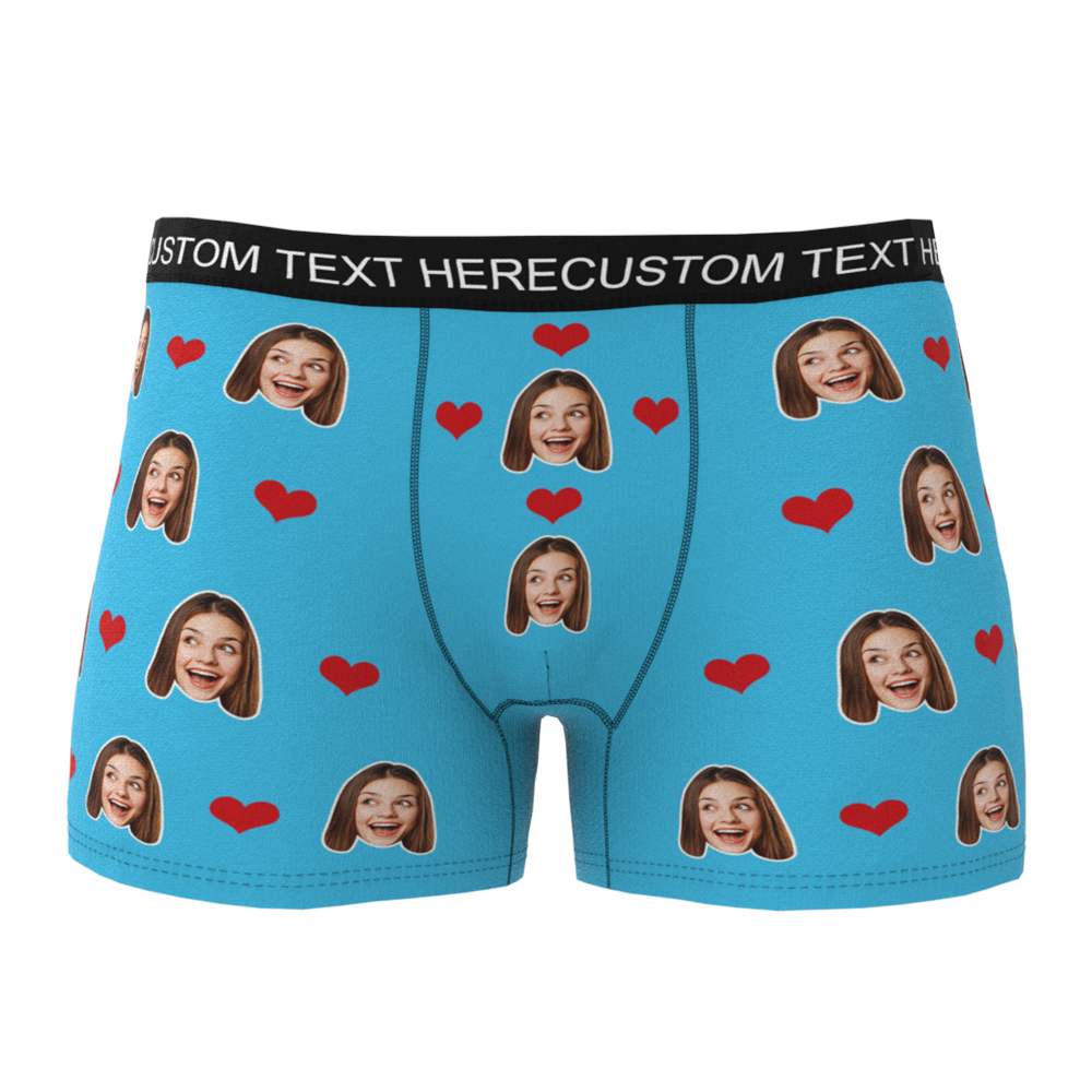 Custom Heart Face Boxer Briefs Men's Underwear - MadeMine Custom Drop ...