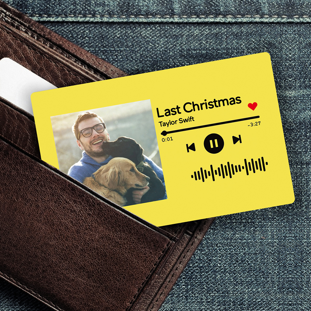 Personalized Photo Scannable Music Song Code Wallet Insert Card ...