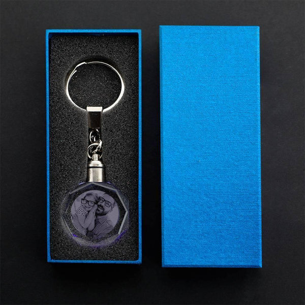 Personalized Photo Octagon Crystal Keychain Couples Gifts - MadeMine ...