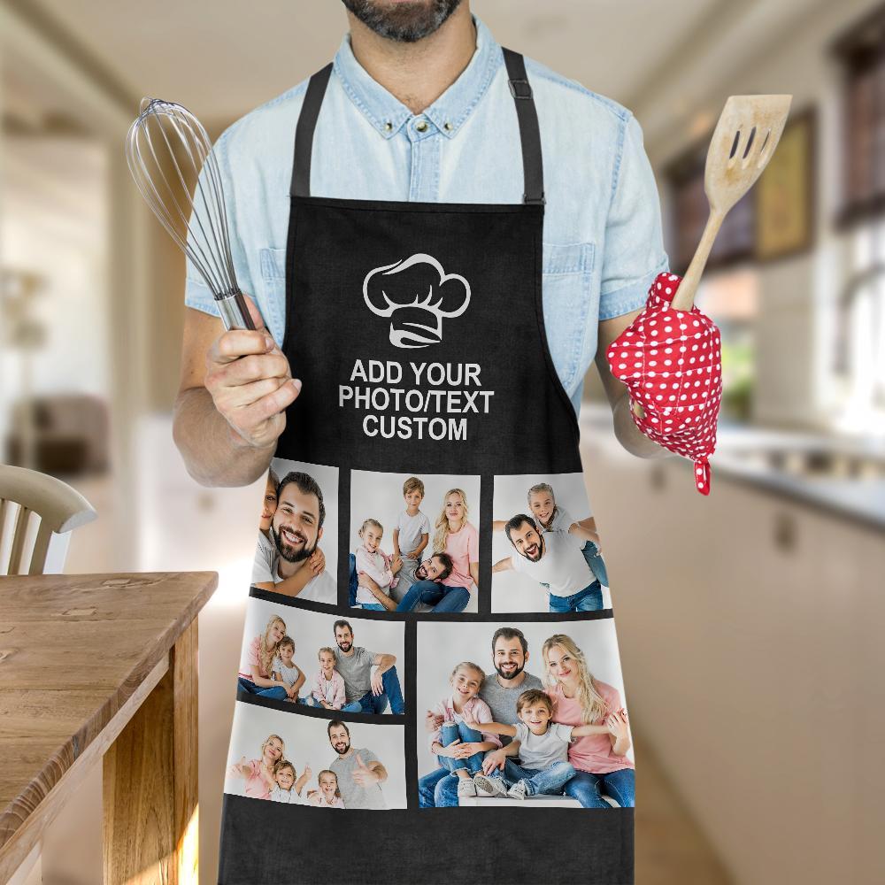 Personalized Photo Apron Custom Text Kitchen Cooking Chef Apron for Men ...