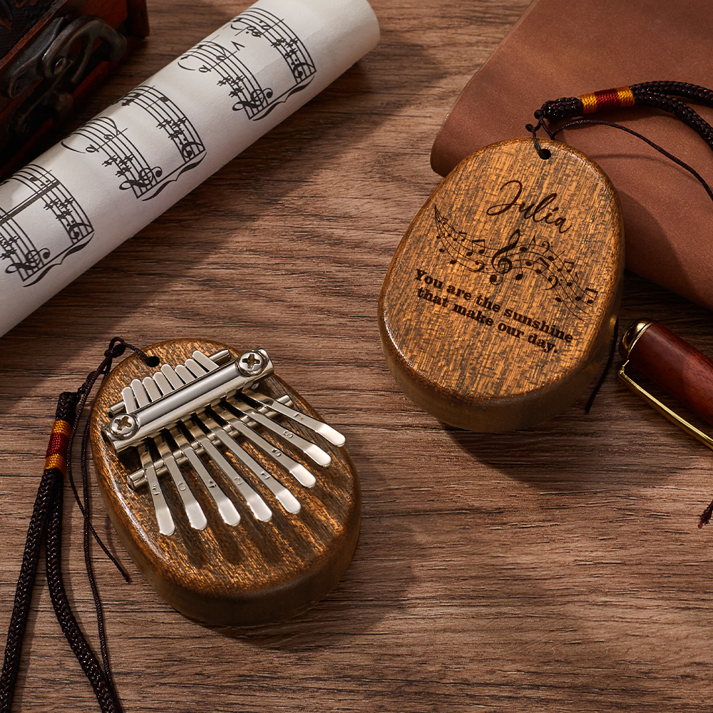 Custom Kalimba Thumb Piano Music Note Wooden Mini Thumb Piano ...