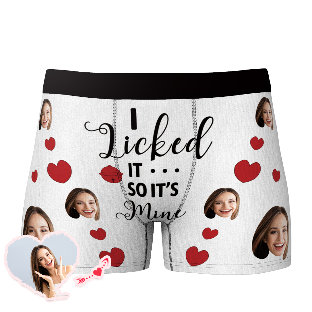 I Licked It So It's Mine Custom Boxer Funny Face Men's Underwear - 6 ...