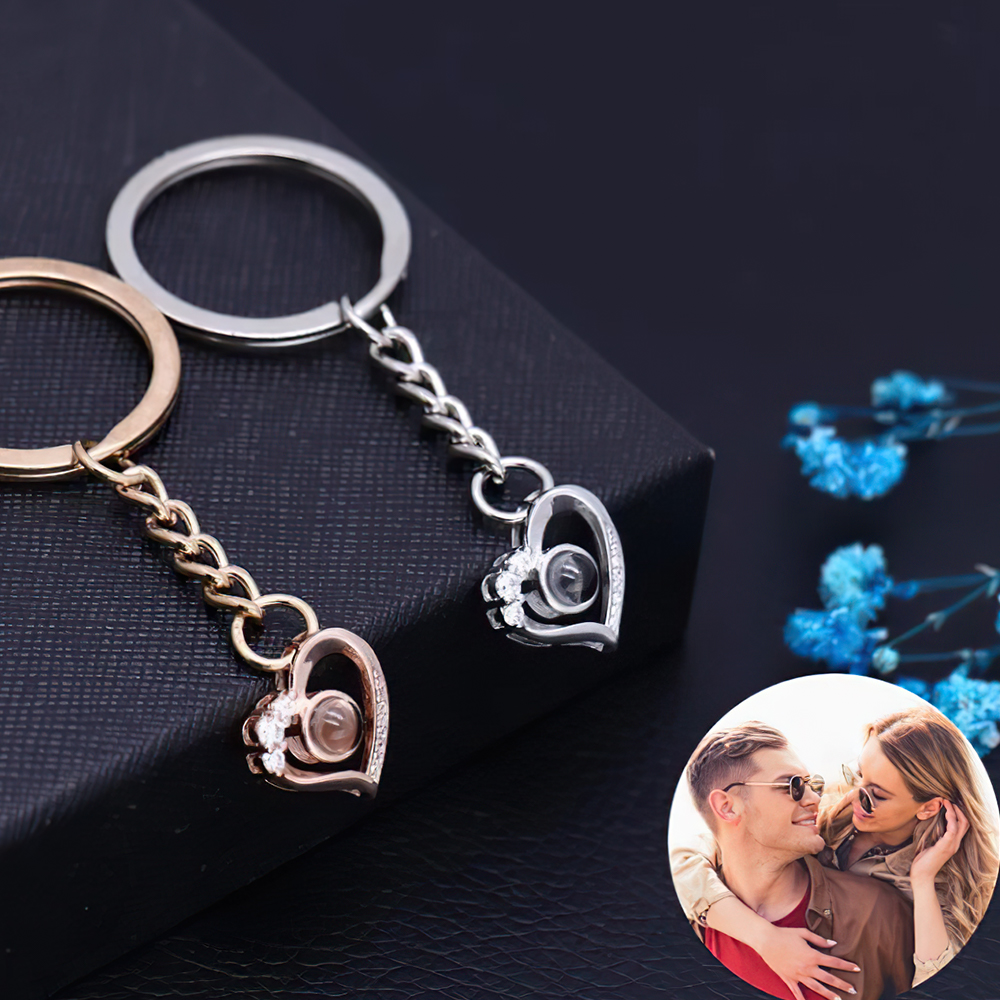 Custom Heart Shaped Projection Keychain - MadeMine Custom Drop Shipping