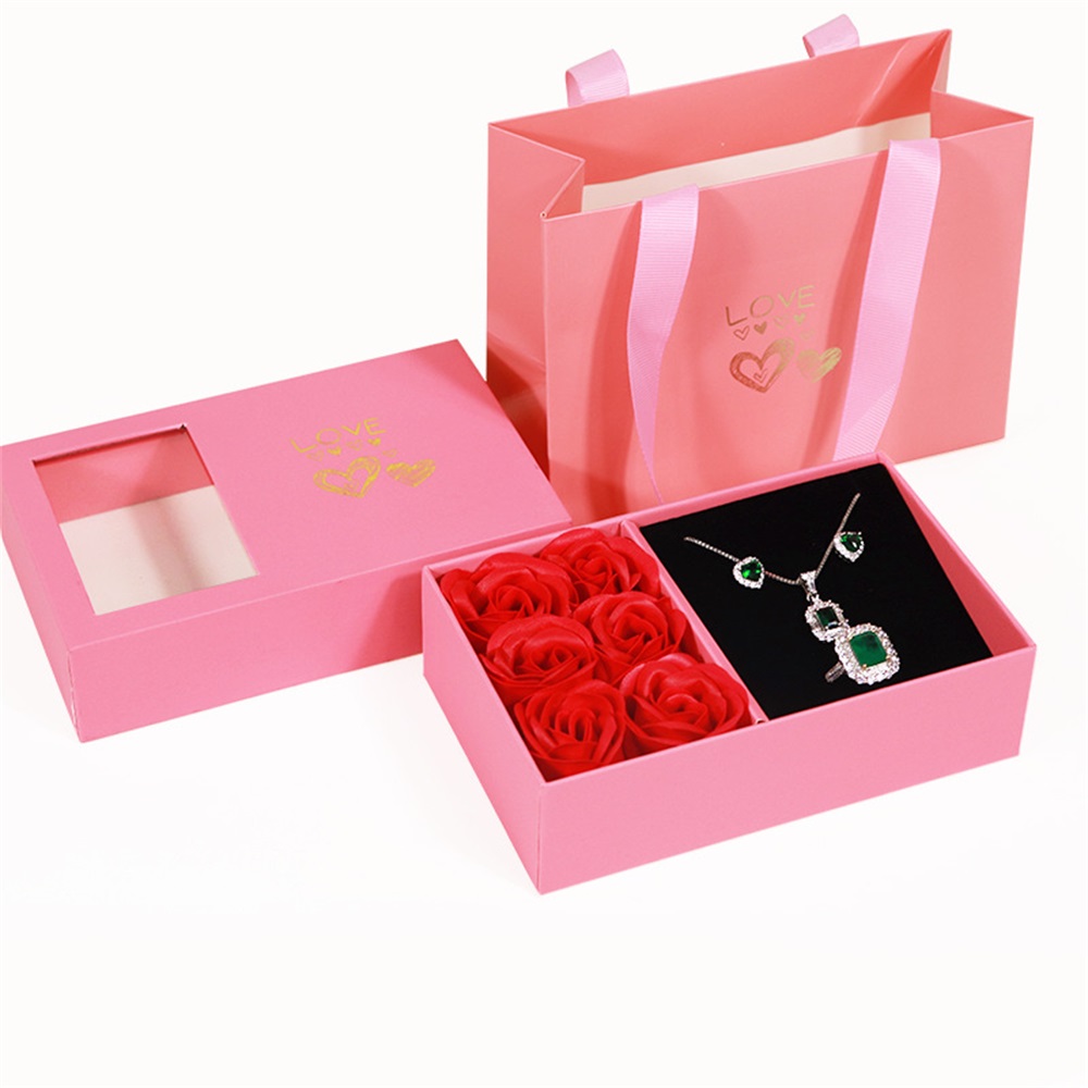 6 Roses Eternal Flowers Pink Jewelry Box - MadeMine Custom Drop Shipping