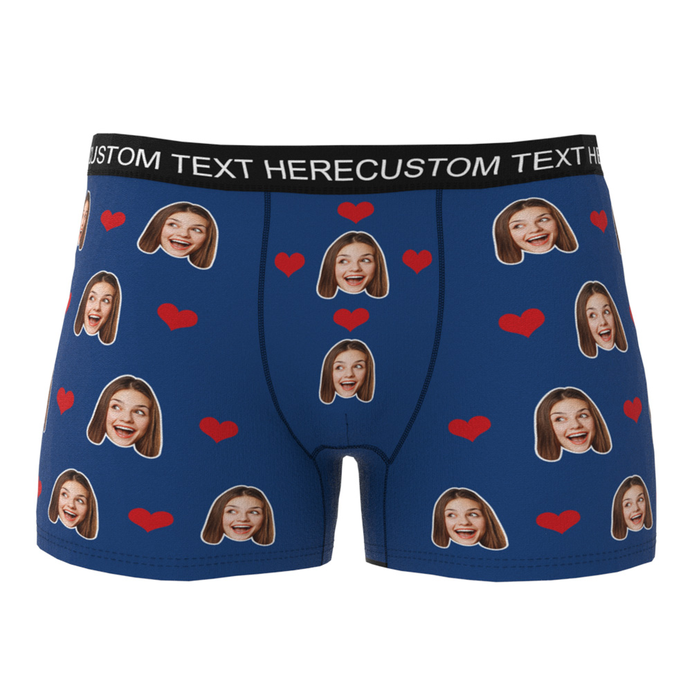 Custom Heart Face Boxer Briefs Men's Underwear - MadeMine Custom Drop ...