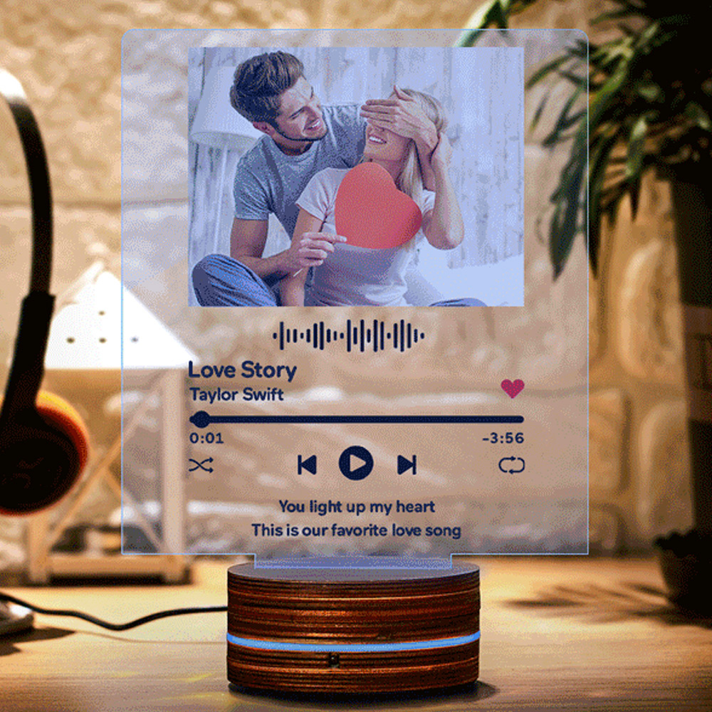 Personalized Acrylic Glass Scan Code Music Album Plaque With 7 Colors ...