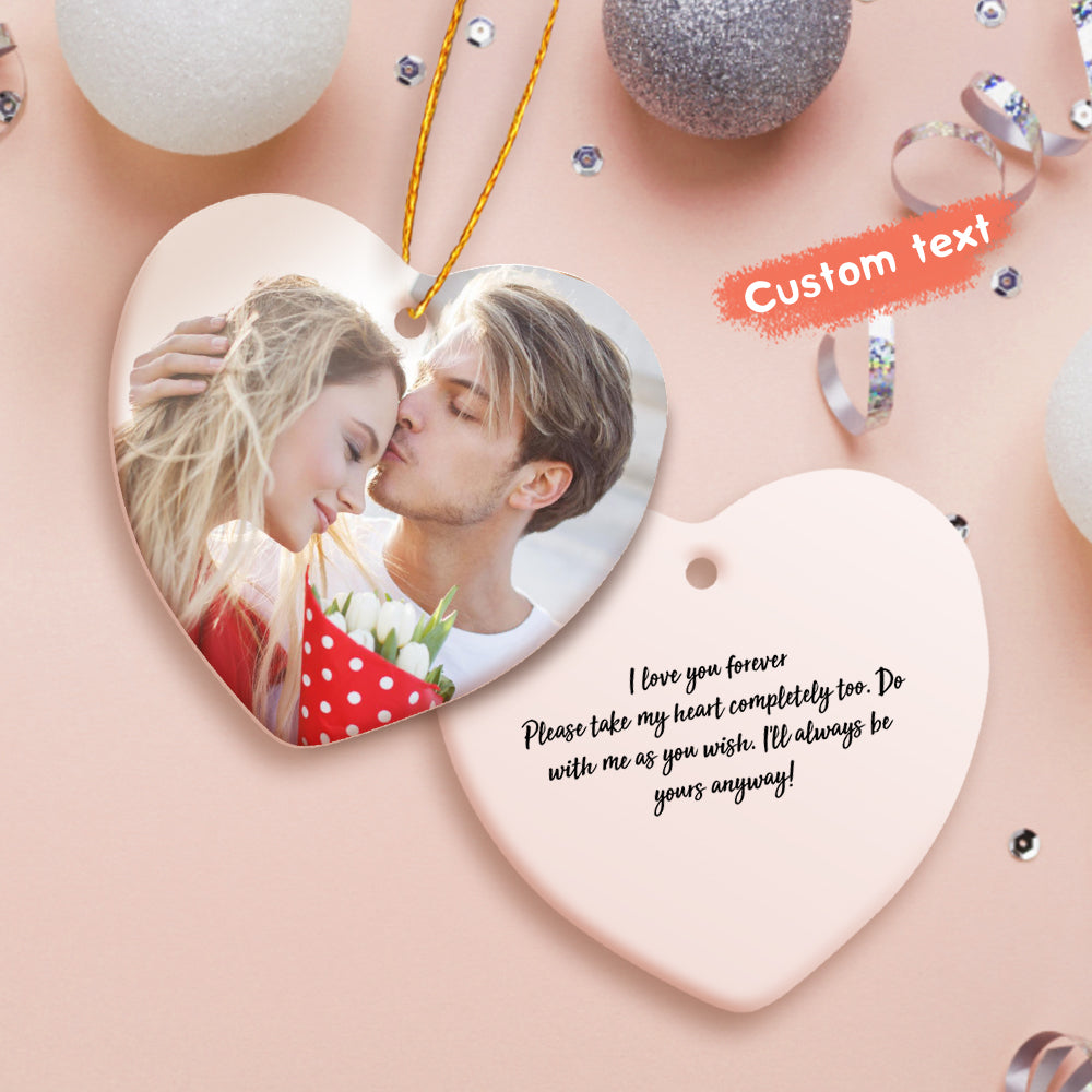 Personalized Heart Ceramics Ornament Photo Hanging Ornaments - MadeMine ...