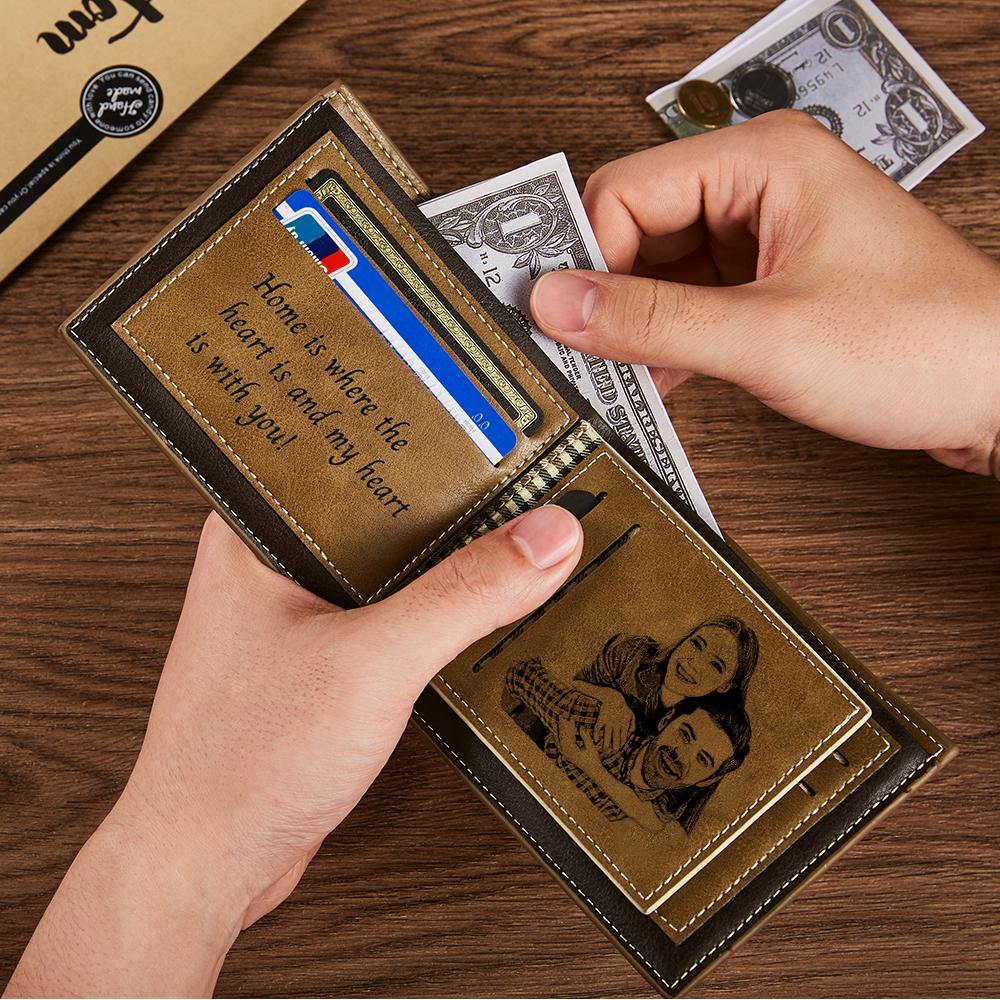 Custom Engraved Photo Wallet Antimagnetic Men's Bifold Wallets ...