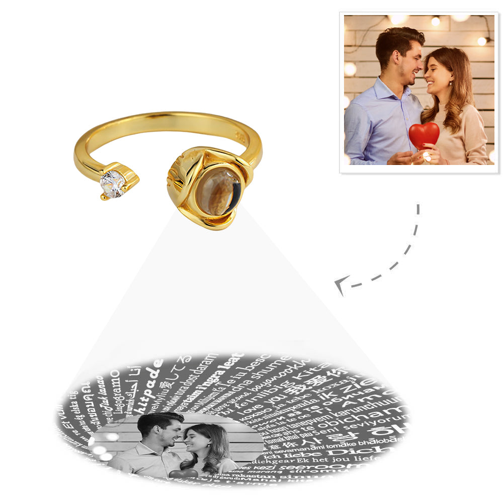 Custom Projection Ring I Love You 100 Languages Adjustable Ring ...