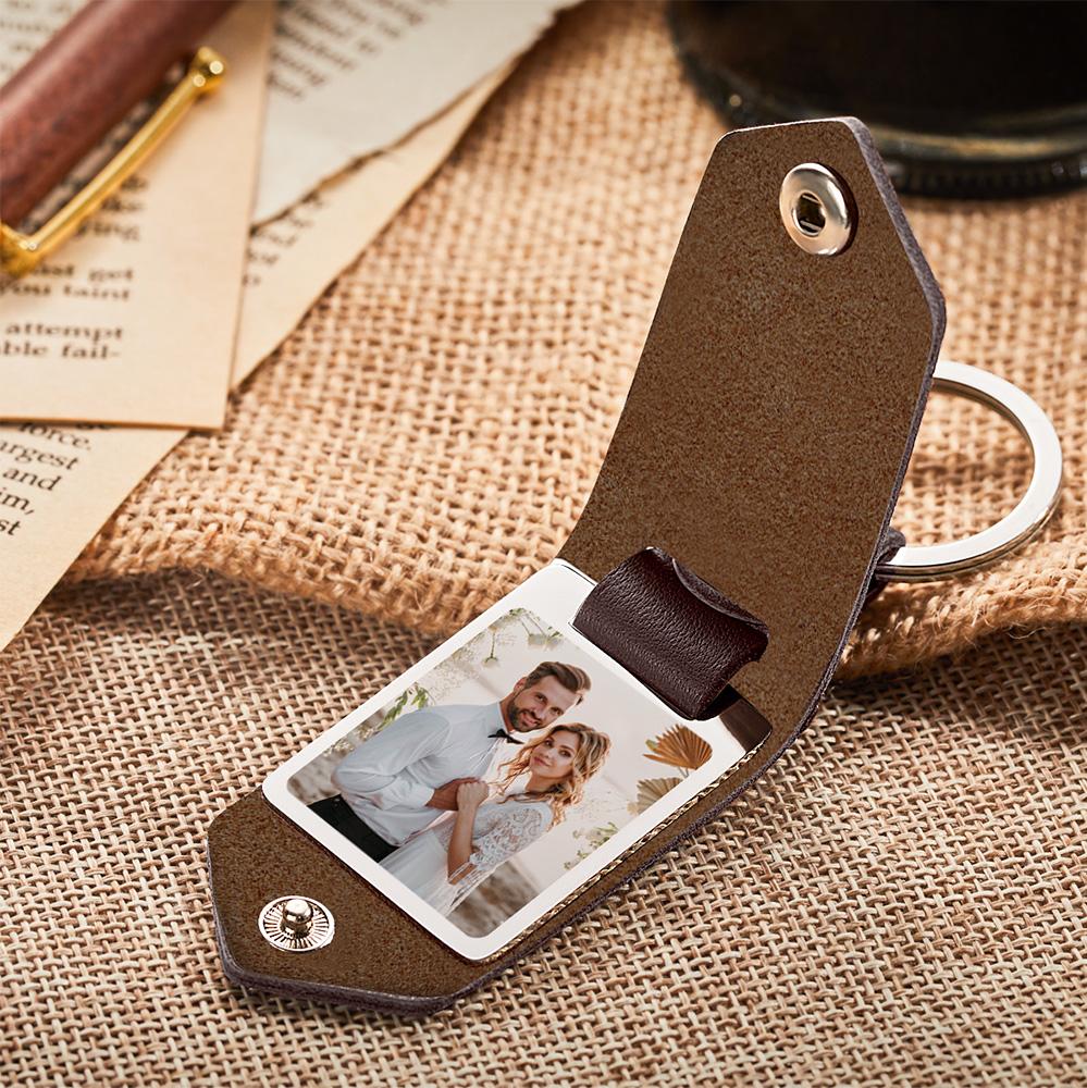 Personalized Leather Key Ring Custom Photo Keychain - MadeMine Custom ...