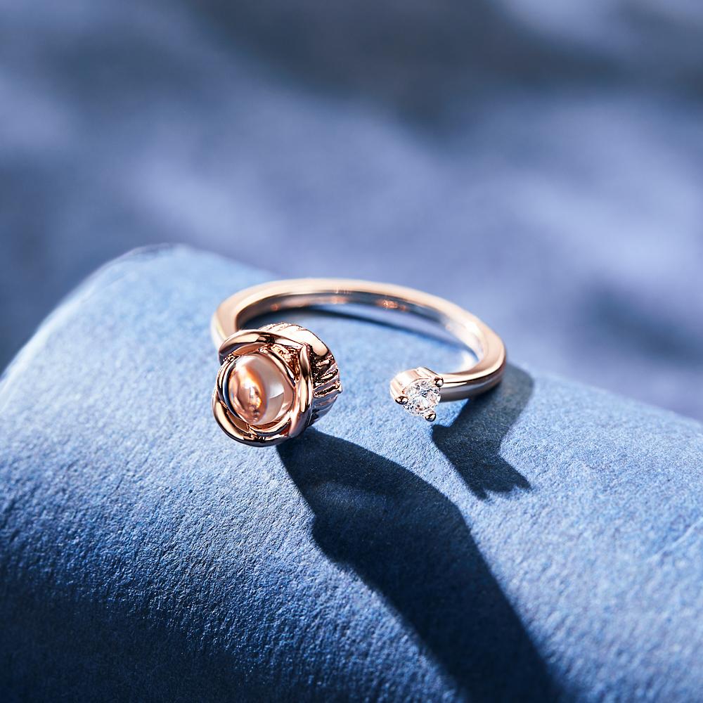Custom Projection Ring Personalized Photo Open Ring for Women ...