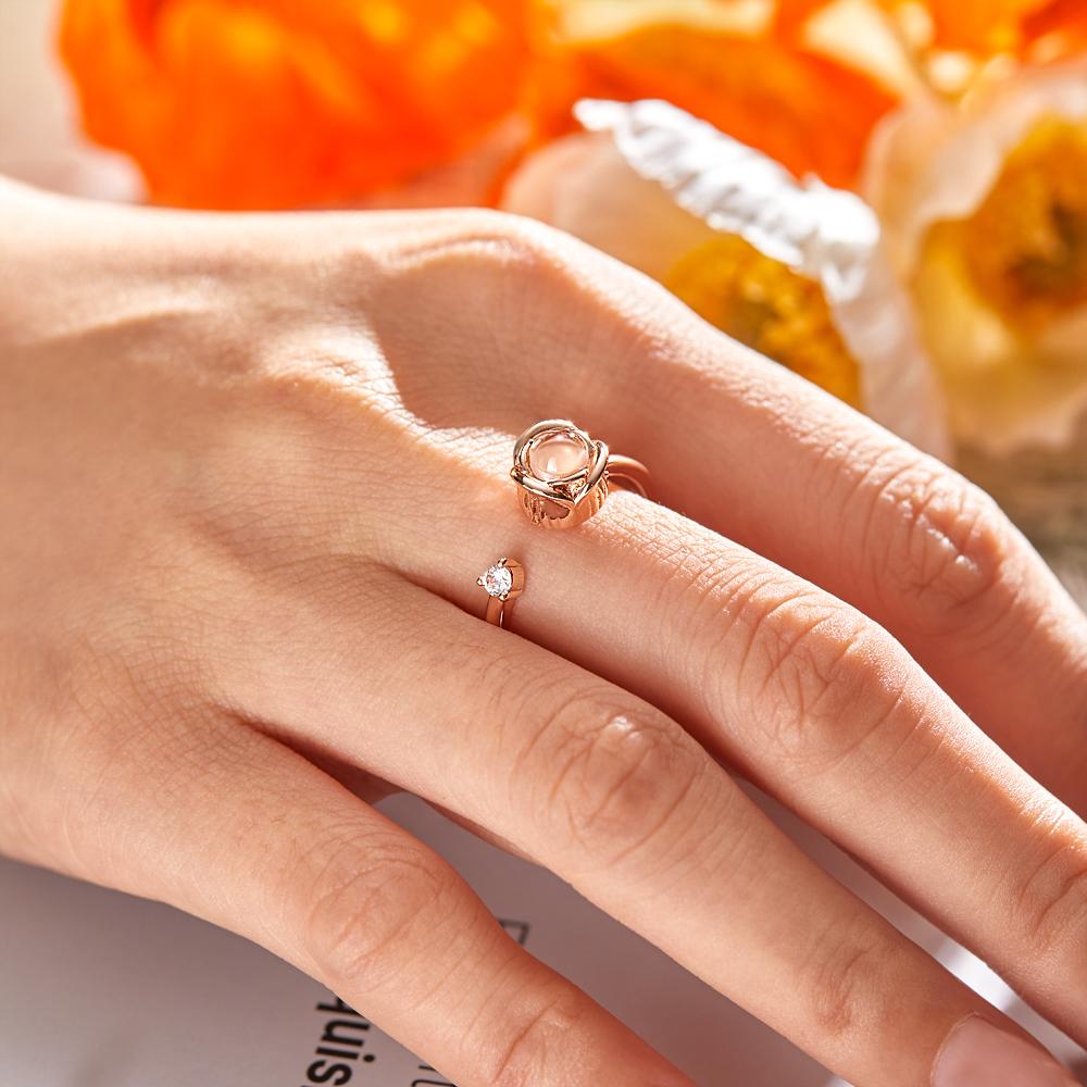 Custom Projection Ring Personalized Photo Open Ring for Women ...