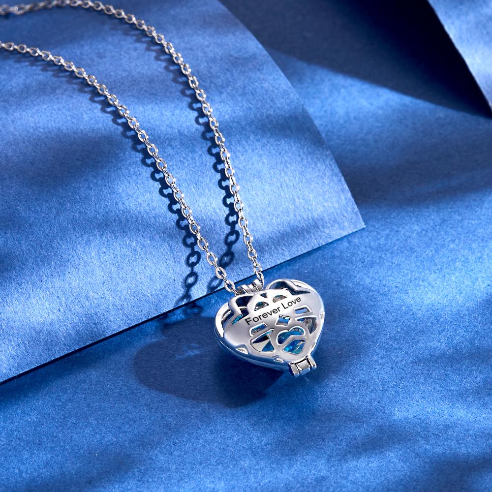 Personalized Engraved Heart Pendant Necklace With Birthstone - MadeMine ...