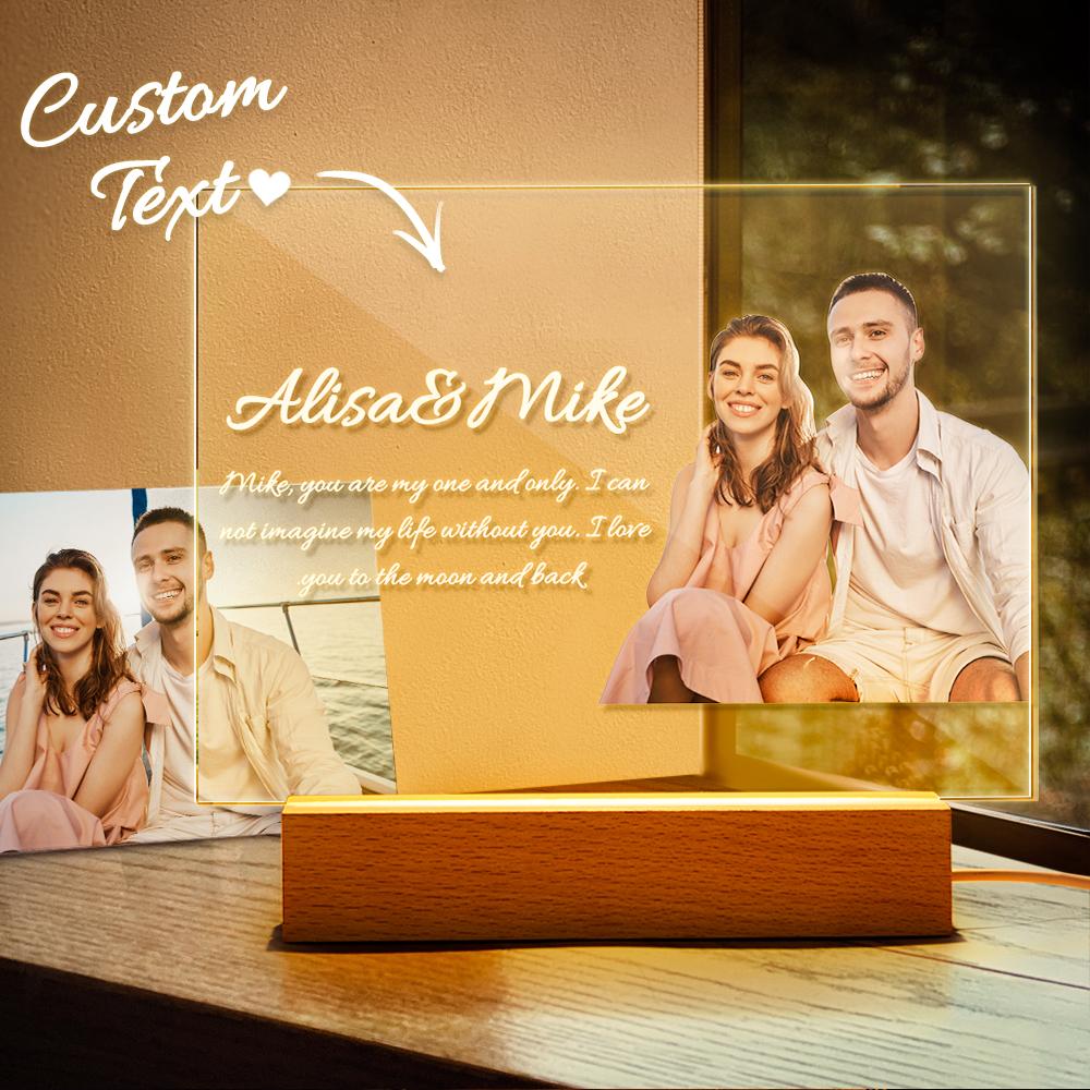 Personalized Acrylic Plaque Night Lamp Custom Photo Night Light ...