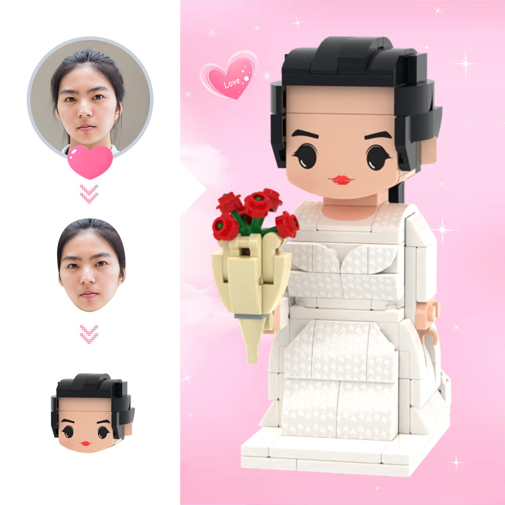 Custom Cute Head Brick Figures Personalized 1 People Brick Figures ...