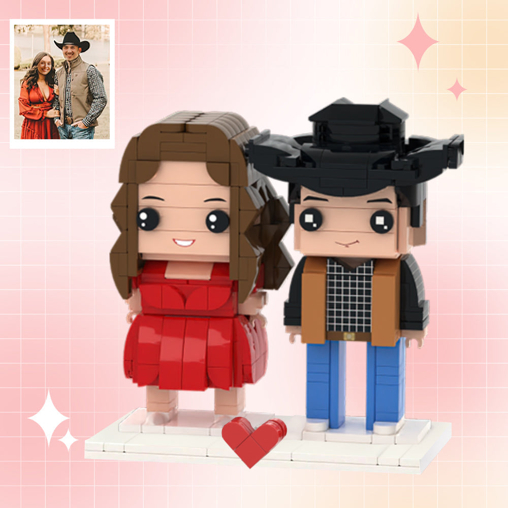 Customizable Fully Body 2 People Custom Brick Figures Denim Suit Brick ...