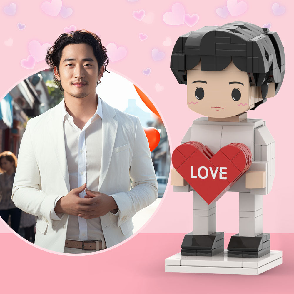 Full Body Customizable 1 Person Custom Cute Brick Figures with Heart ...