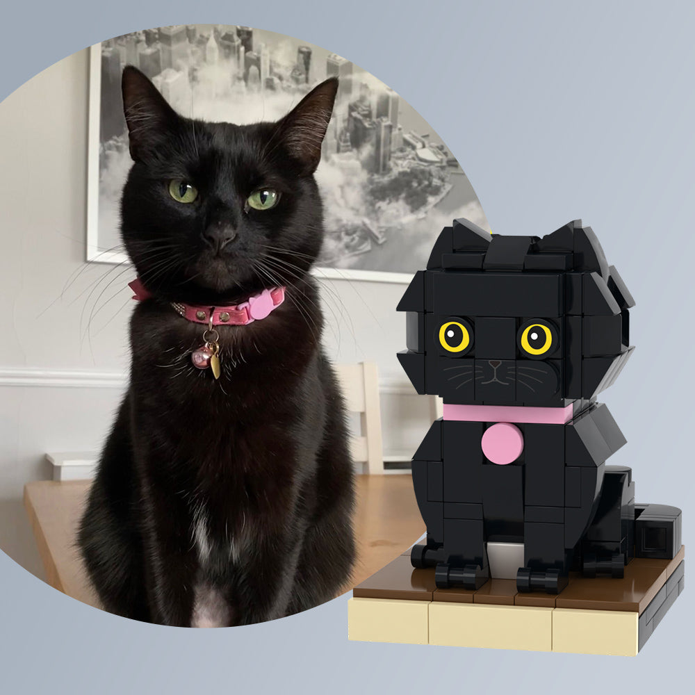 Custom Black Cat Brick Figures Fully Body Customizable 1 Cat Photo ...