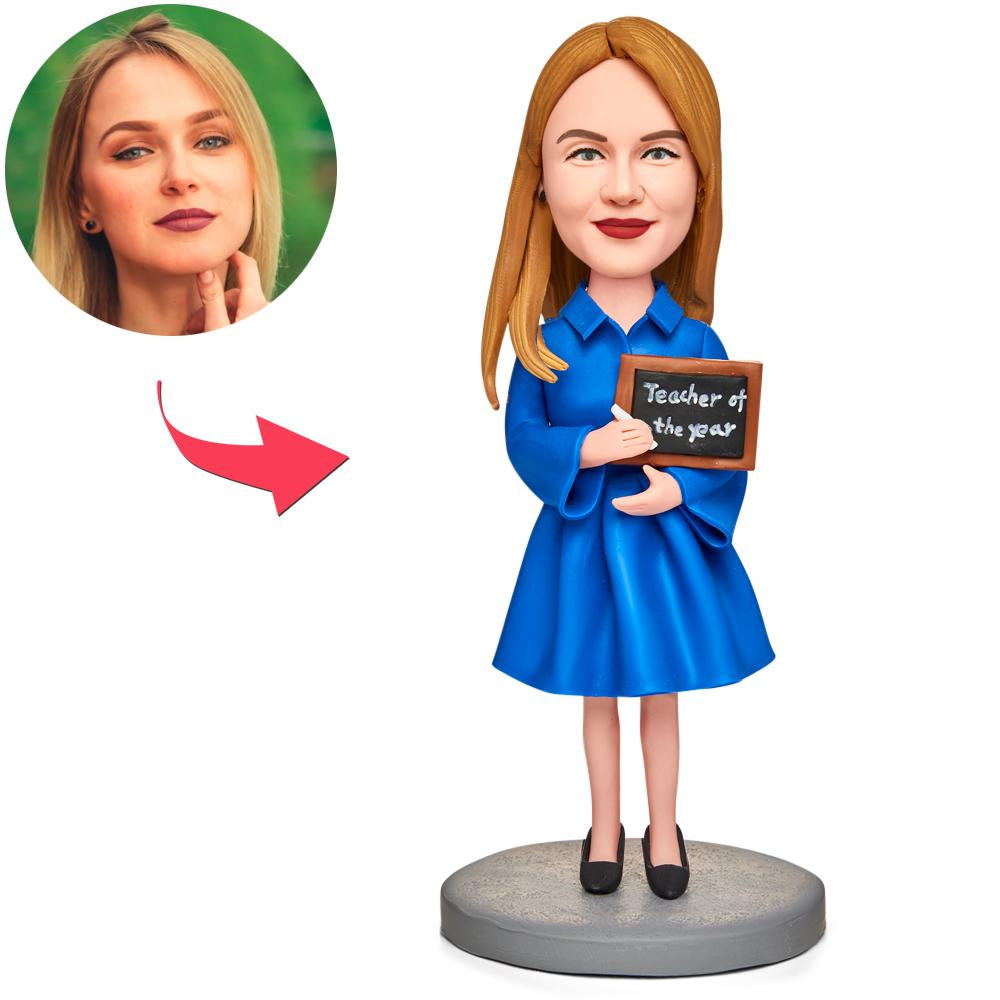 Teacher Of The Year Custom Bobbleheads With Engraved Text - MadeMine ...