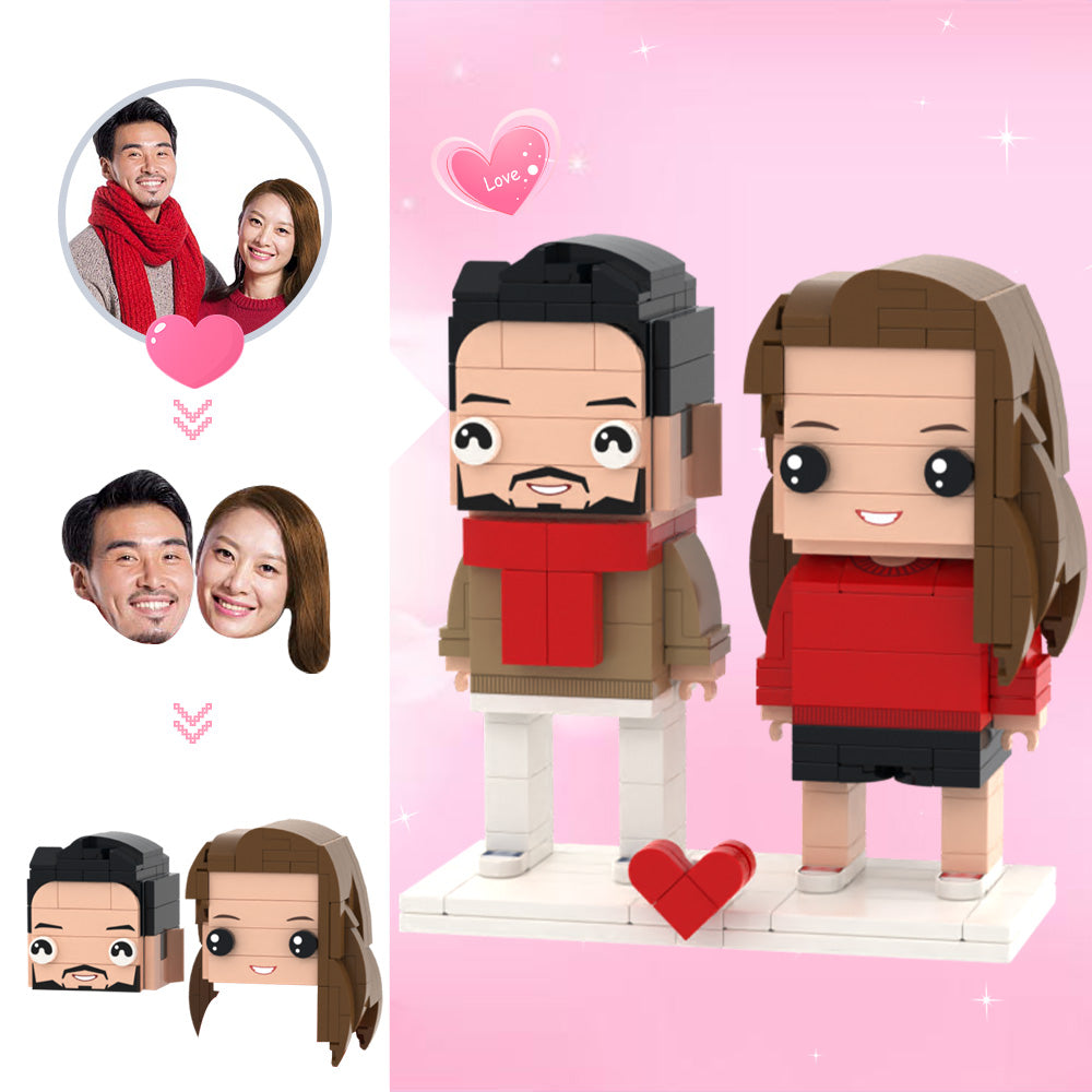 Custom Head Brick Figures Personalized 2 People Brick Figures Sweet ...