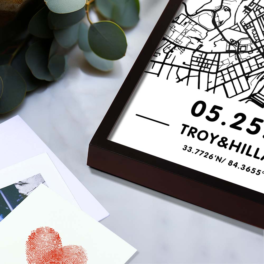 Custom Hand-Drawn Street Map Sign Plaque Personalized Unique Framed ...