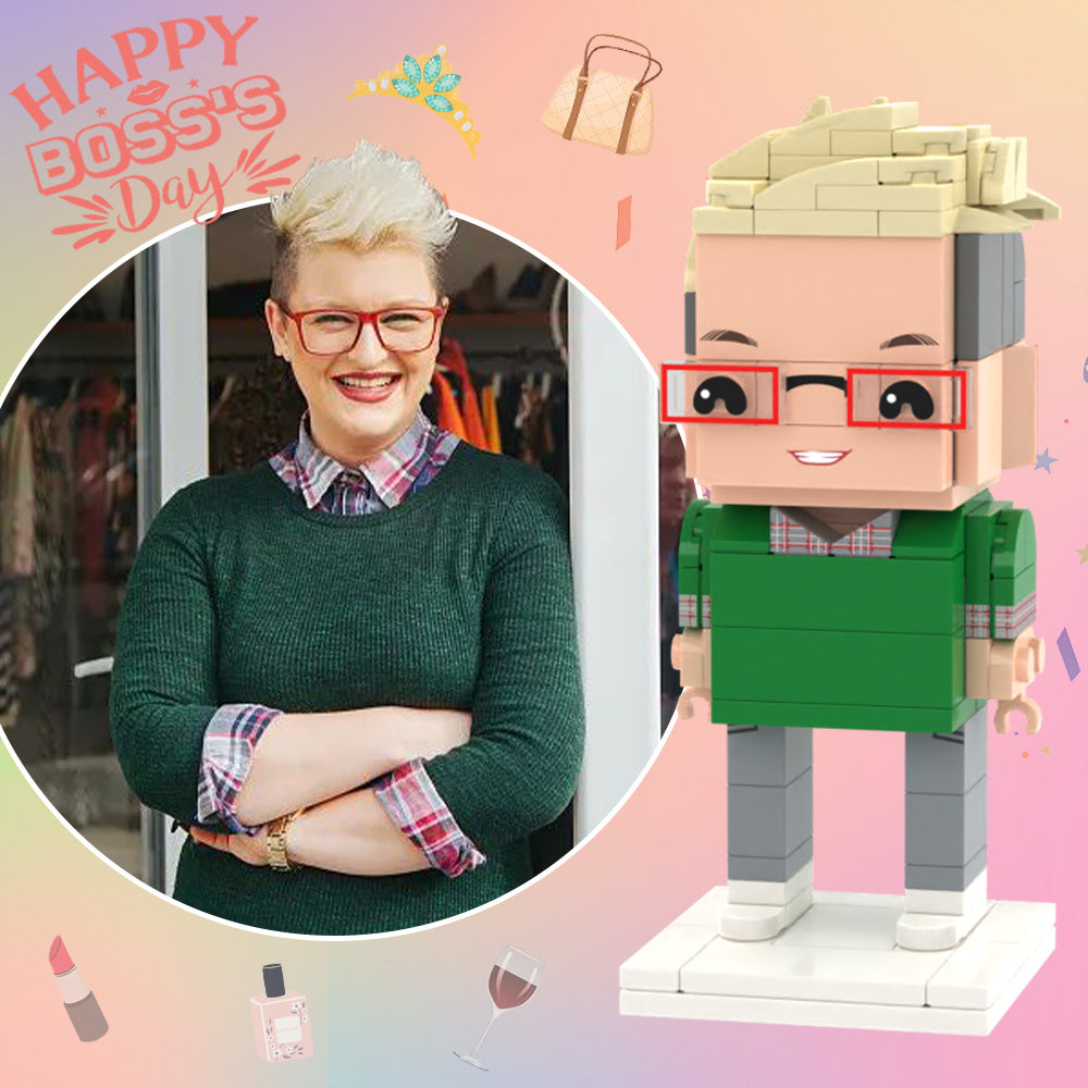 Boss's Day Gift Full Body Customizable 1 Person Custom Brick Figures ...