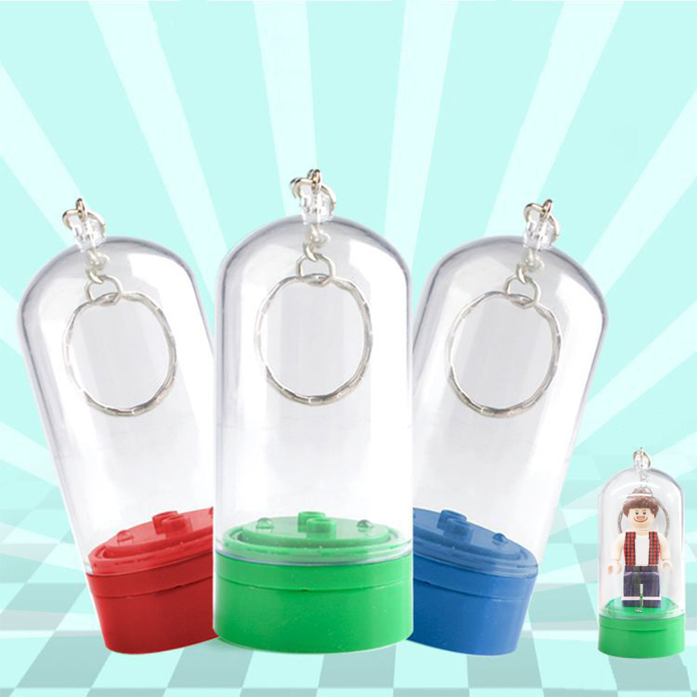 Minifigs Keychain Display Case Building Blocks Models Toy Keyring ...