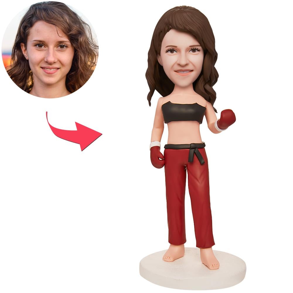 Female Boxer Custom Bobblehead With Engraved Text - MadeMine Custom ...