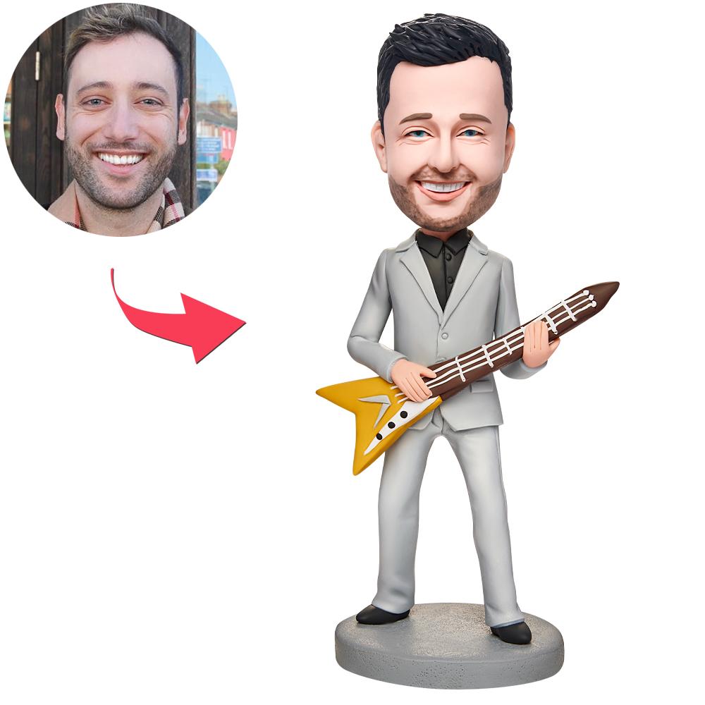 Guitar Player Singer Custom Bobbleheads With Engraved Text - MadeMine ...