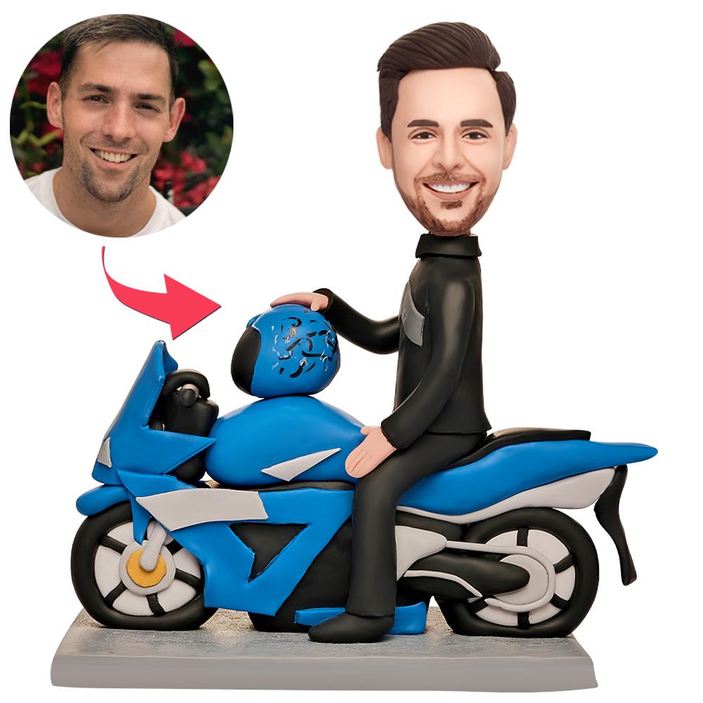 Men's Motorcycle Custom Bobbleheads With Engraved Text - MadeMine ...