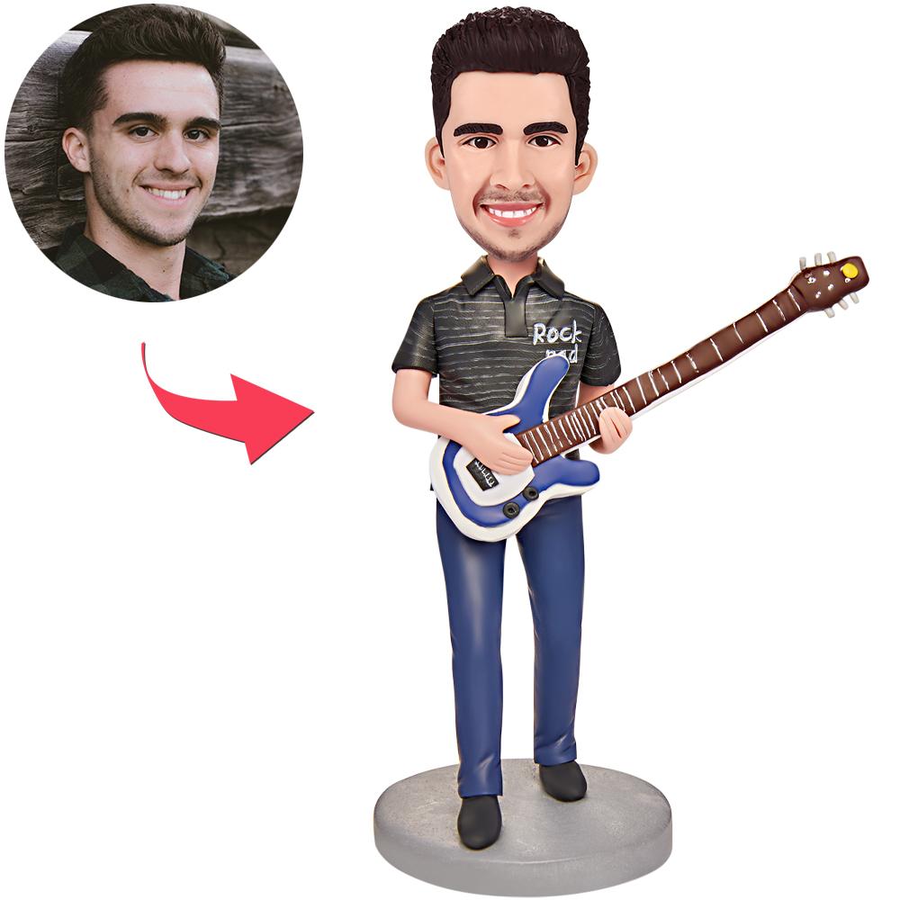 Rock Dad Custom Bobblehead with Engraved Text - MadeMine Custom Drop ...