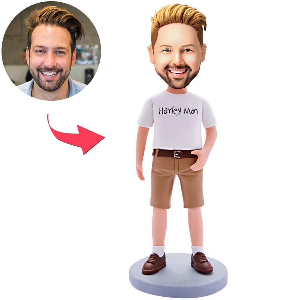 Custom Bobblehead Harley Man With Engraved Text - MadeMine Custom Drop ...