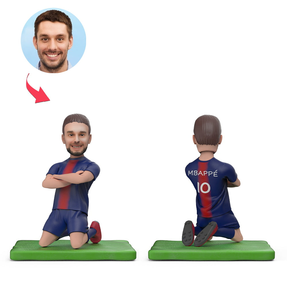 Soccer Player Mbappe Celebrates Scoring with Arms Around Custom ...