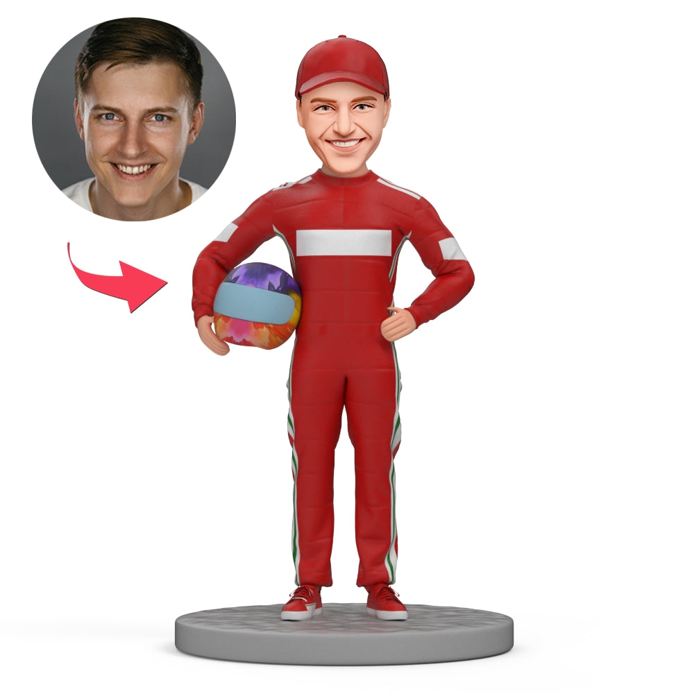 Custom Bobblehead | Race Car Driver With Helmet Gifts for Men ...