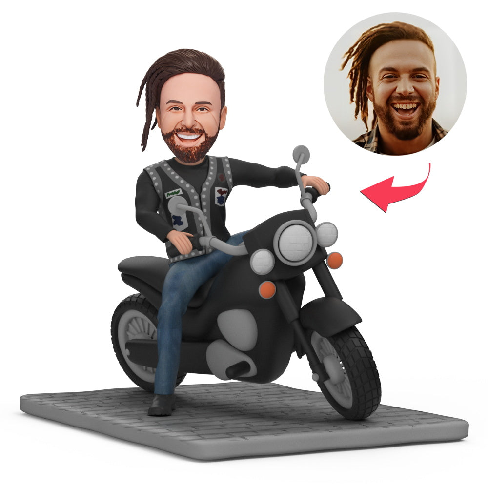Custom Motorcycle Bobblehead, Bobblehead On A Motorcycle With Text ...