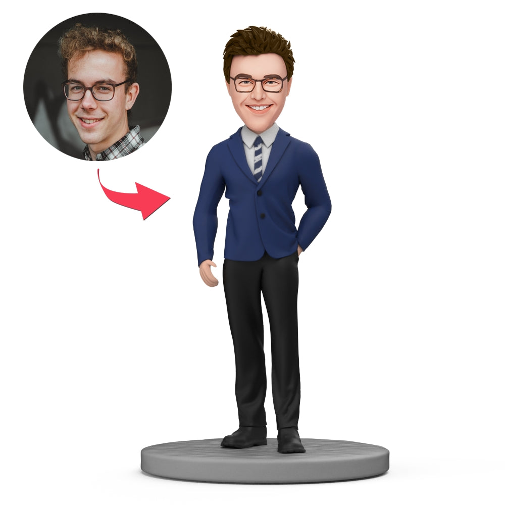 Male Student in School Uniform Custom Bobblehead With Text - MadeMine ...