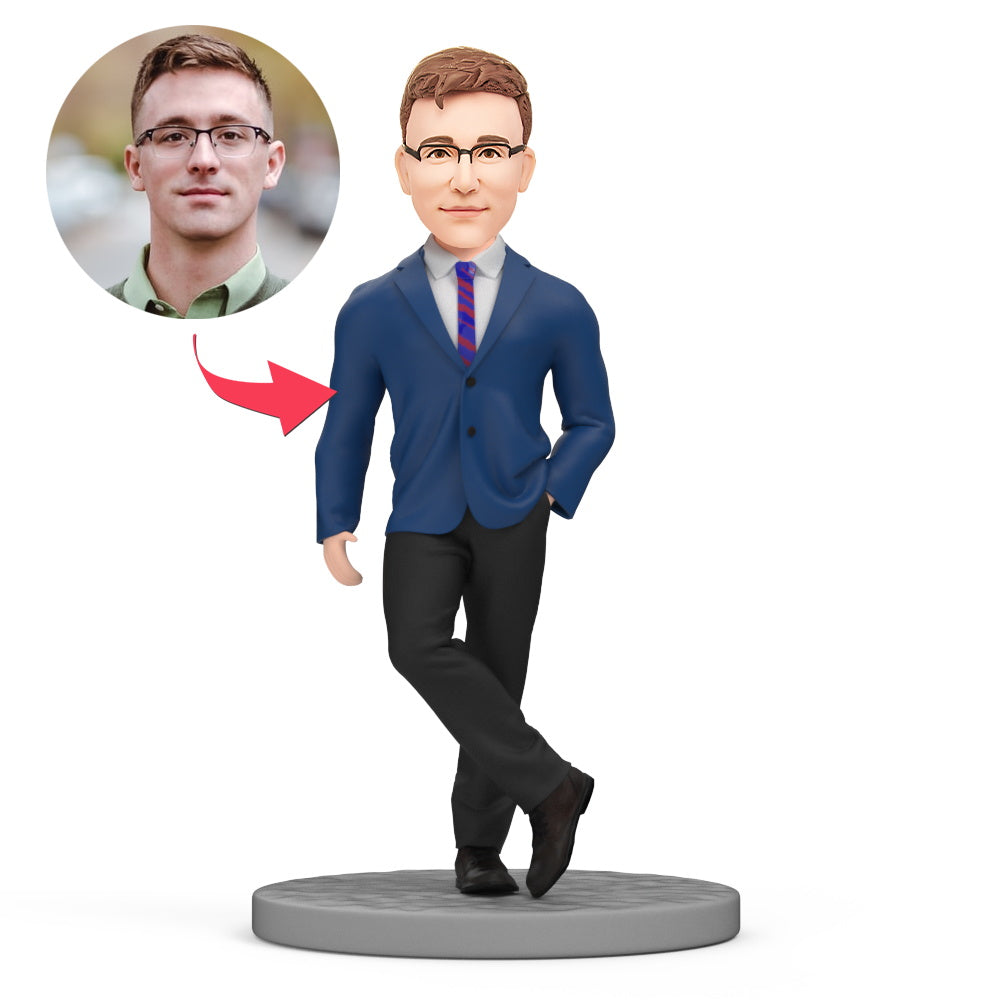 Custom Bobblehead Cool Male Student in School Uniform Bobblehead With ...