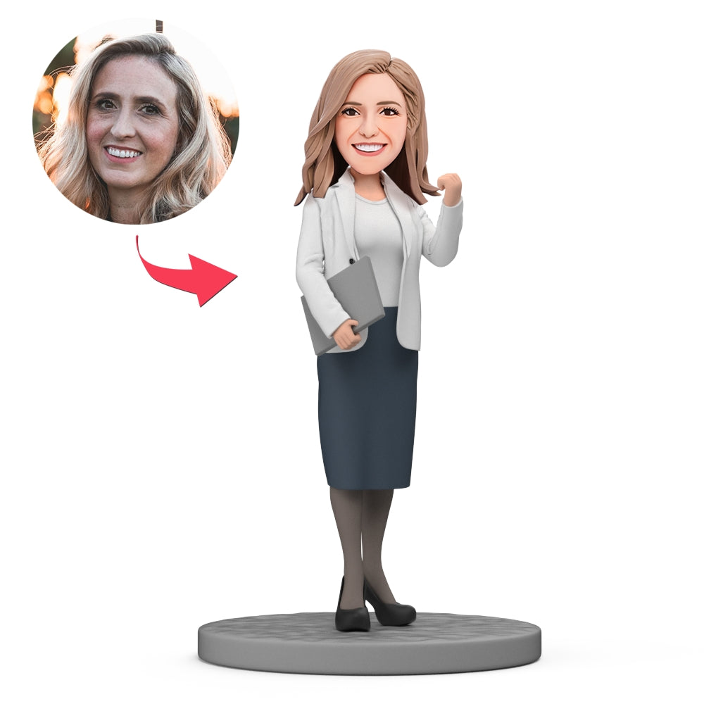 Custom Bobblehead Business Woman Holding Documents - MadeMine Custom ...