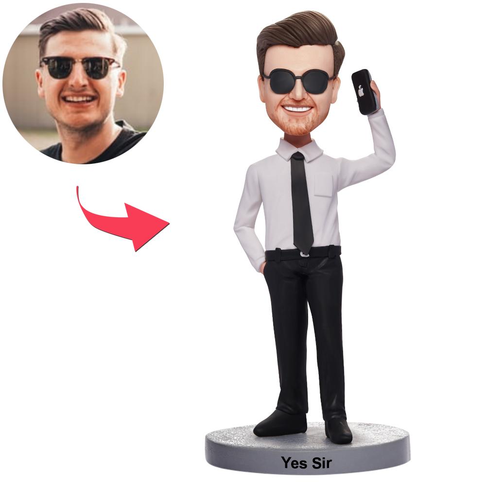 Custom Man On The Phone Bobbleheads With Engraved Text - MadeMine ...