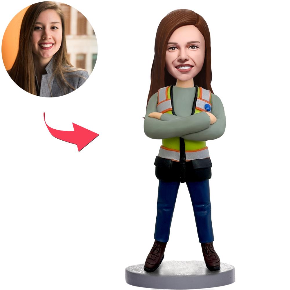 Custom Female Worker Bobbleheads With Engraved Text - MadeMine Custom ...