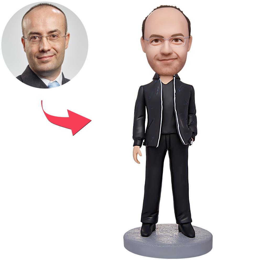 Black Suit Boss Businessman Custom Bobbleheads With Engraved Text ...