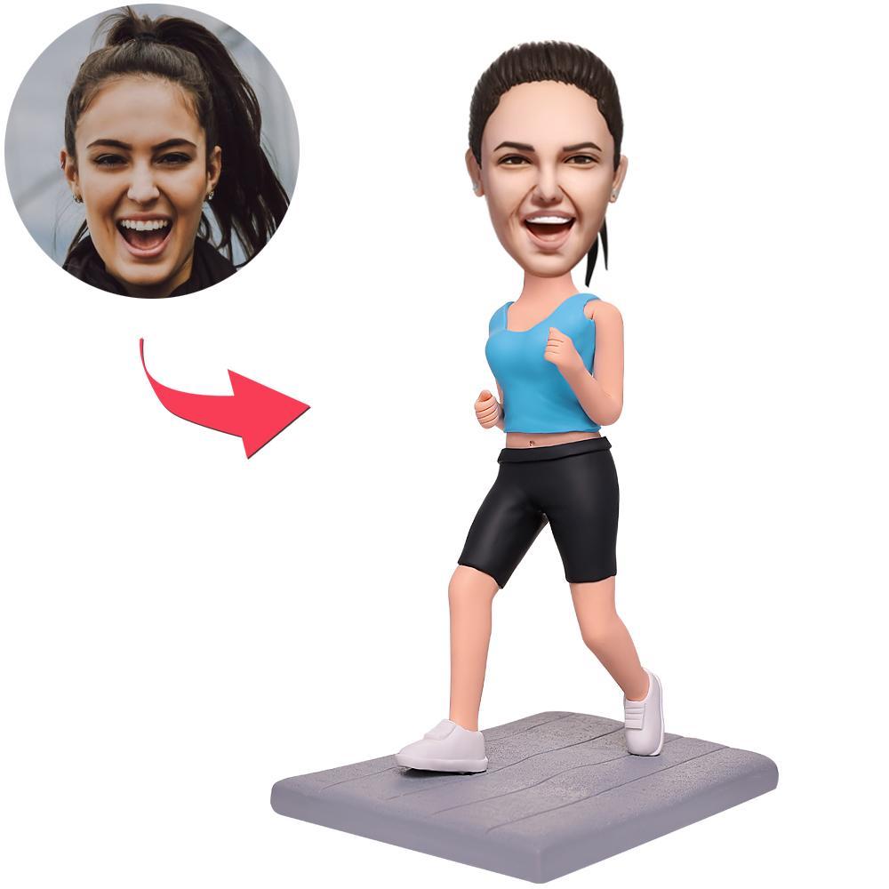 Running Woman Custom Bobbleheads With Engraved Text - MadeMine Custom ...